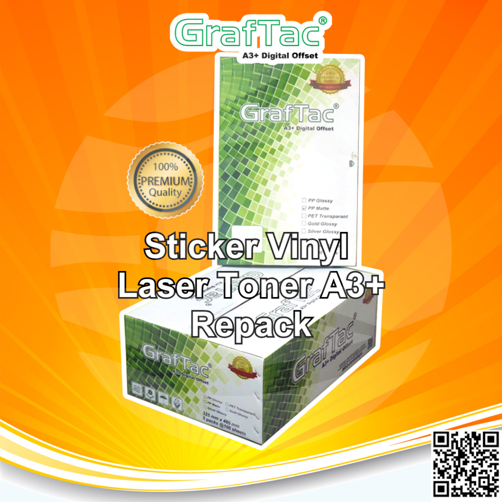 Jual Graftac Sticker Vinyl A3+ PP White Gloss Matte/PET Gloss ...