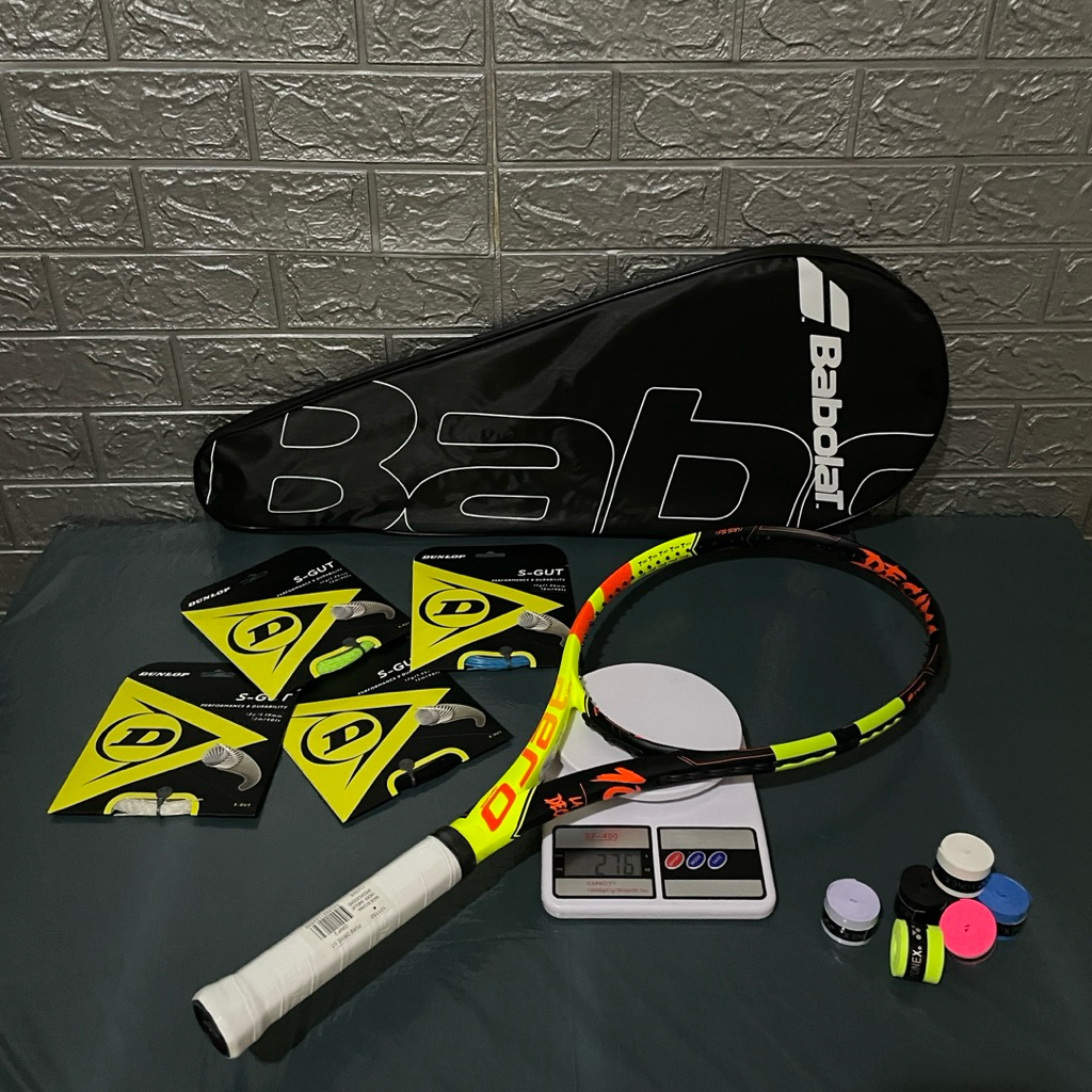 Jual Raket tenis lapangan premium + senar Dunlop s-gut + tas | Shopee ...