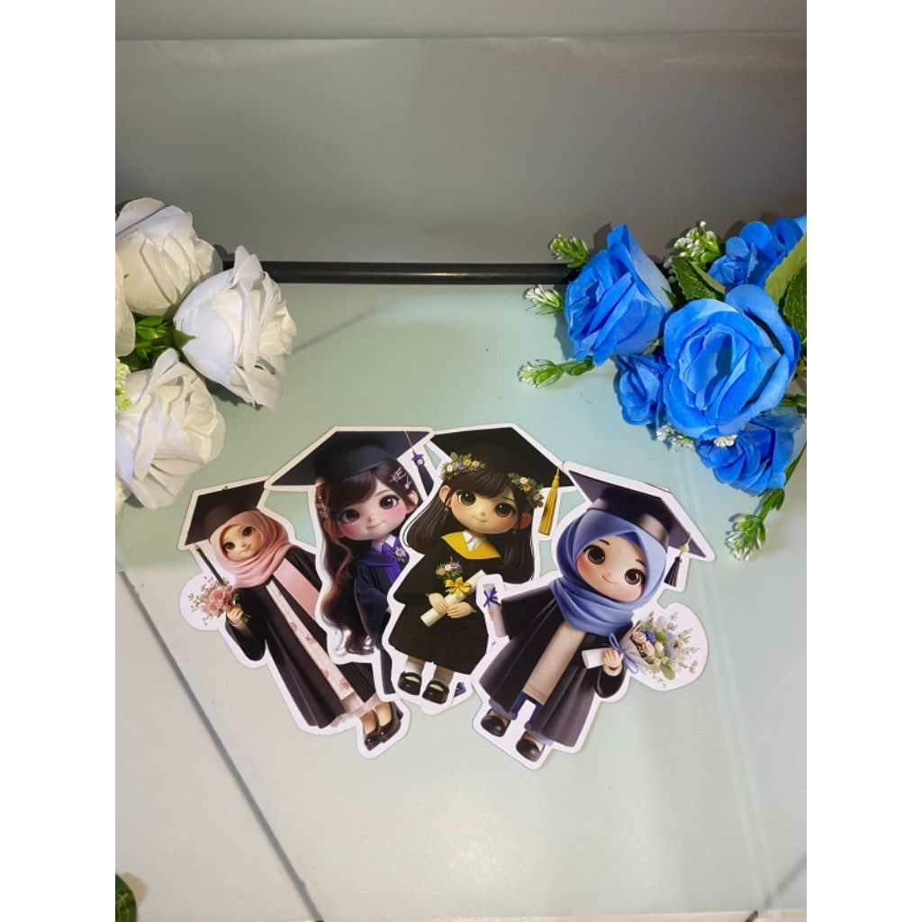 Jual topper wisuda/ topper buket wisuda cwek hijab | Shopee Indonesia