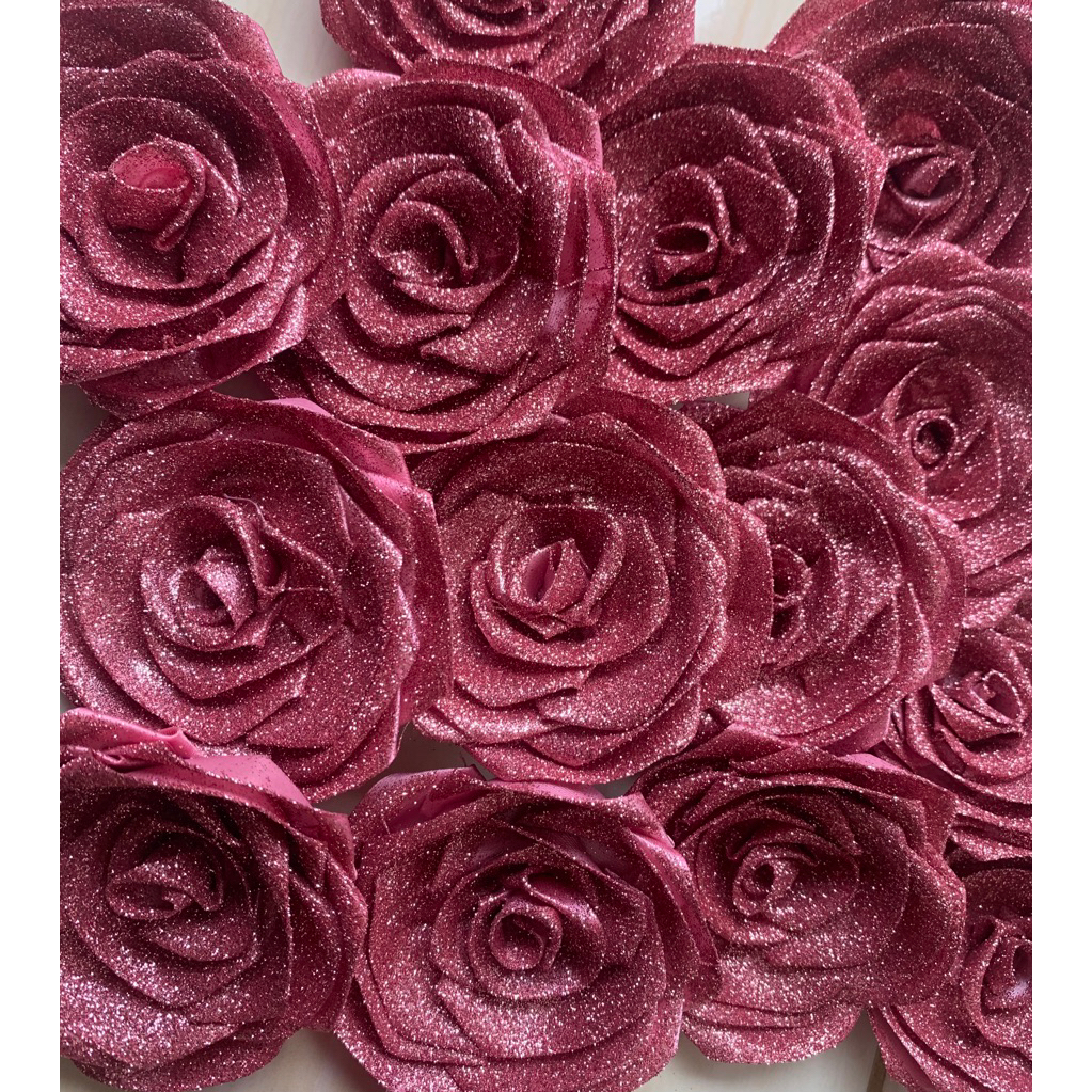 Jual (9cm Jumbo) bunga satin satuan handmade glitter premium viral ...