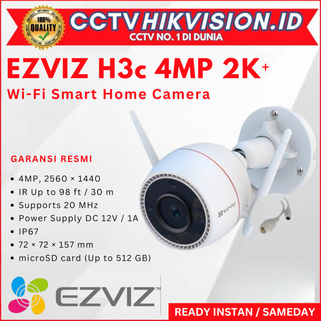 Jual EZVIZ H3C 4MP Smart Home Wi-Fi IP Camera Outdoor CCTV / Ezviz Cctv Outdoor | Shopee Indonesia