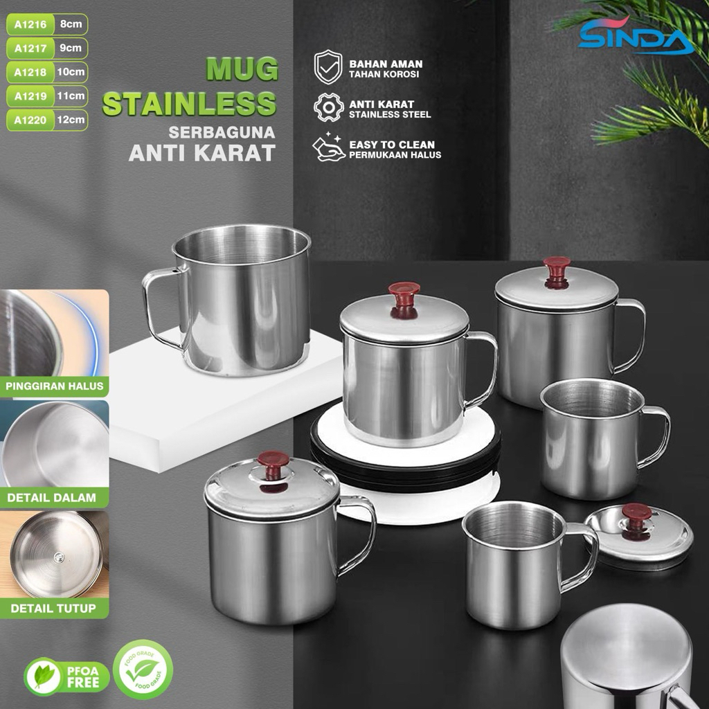 Jual mug stainless tutup 12 cm | Shopee Indonesia