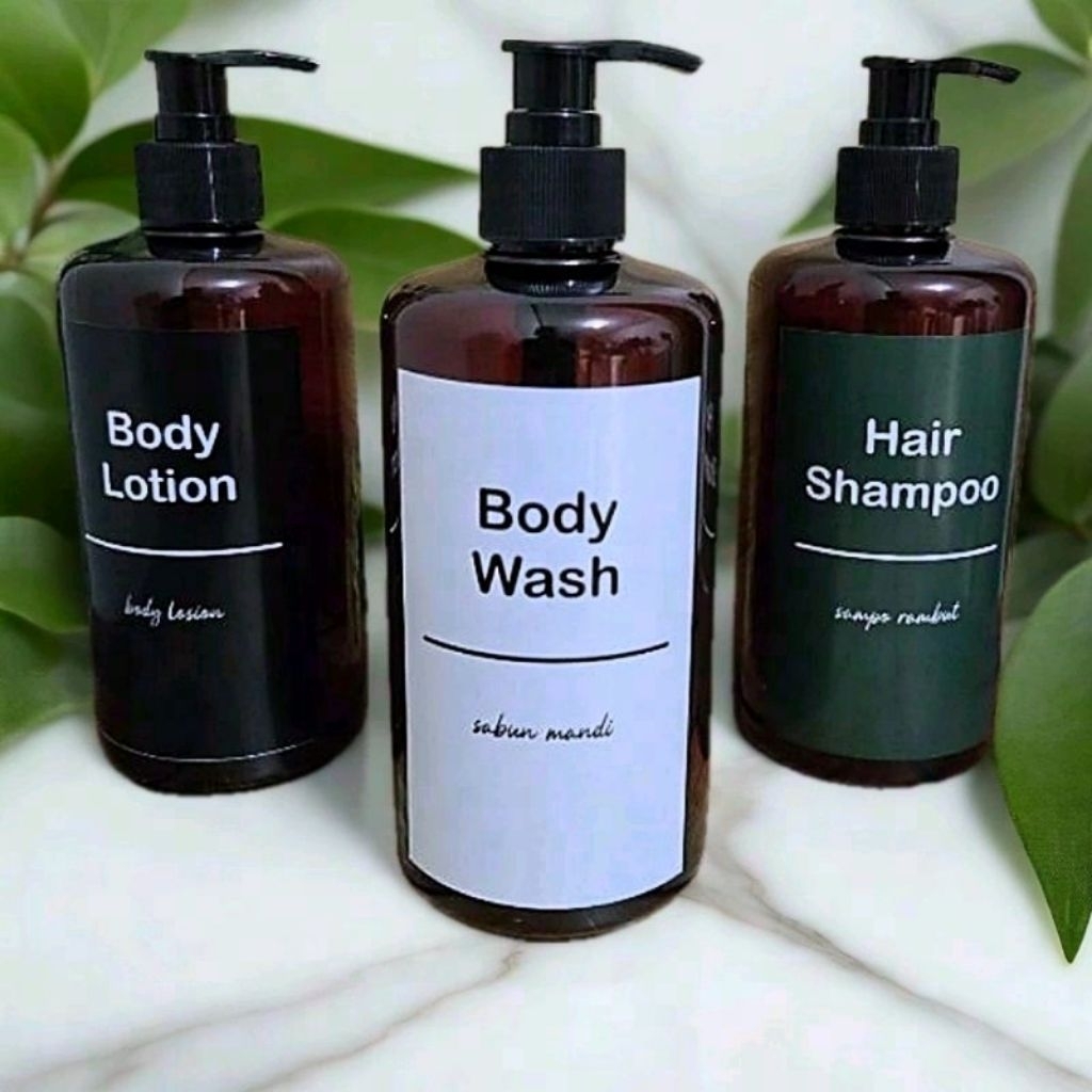 Jual BOTOL SABUN MANDI 500ML PUMP / BOTOL PUMP 500ML COKELAT AMBER ...