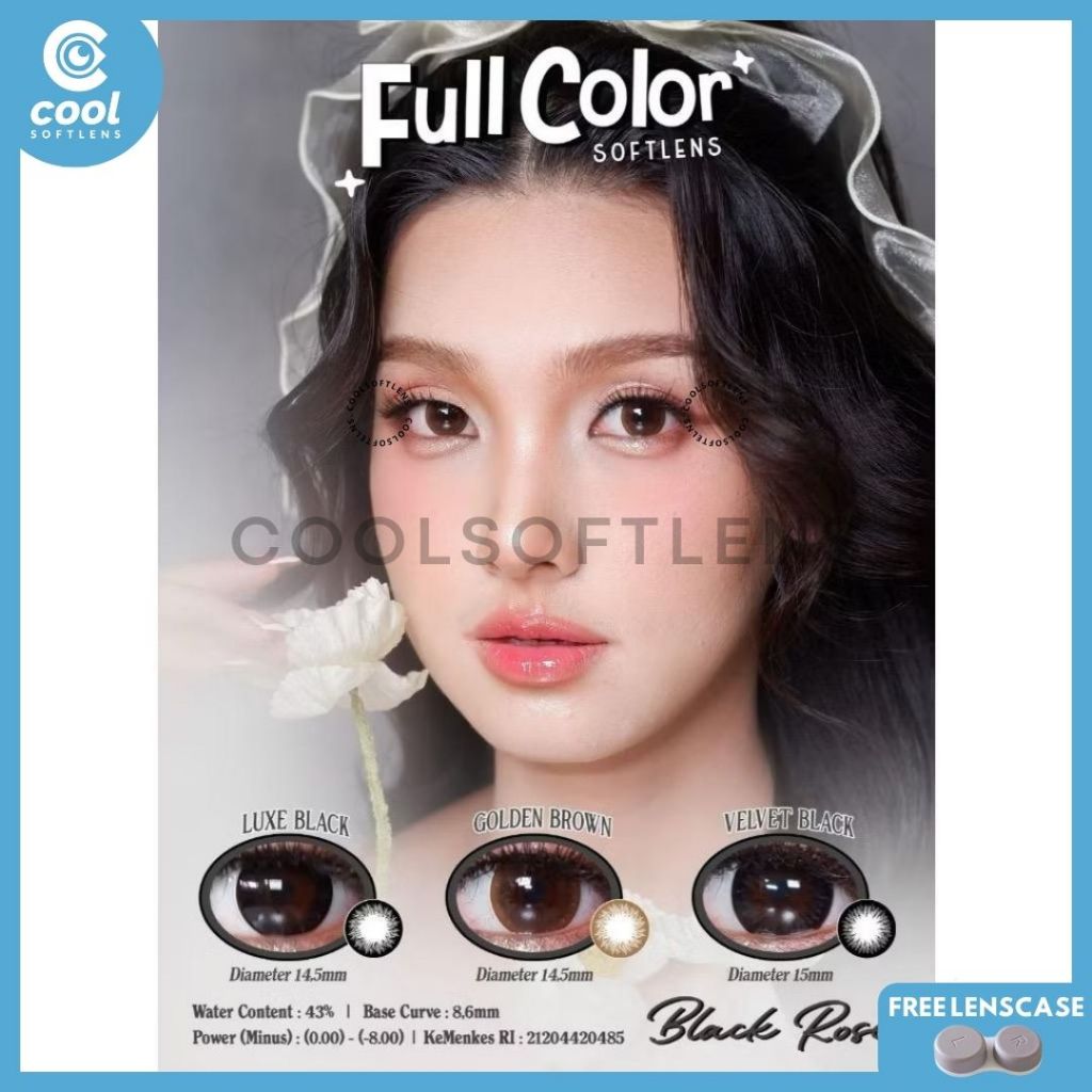 Jual Softlens Black Rose 14,5 MM 15 MM 16 MM Normal & Minus (-0,50 S/D ...