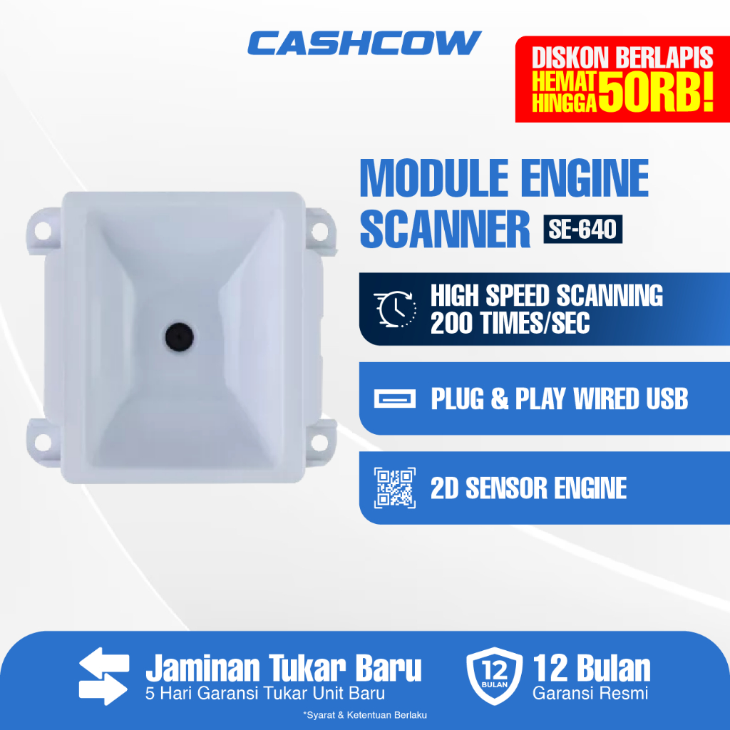 Jual CASHCOW Barcode Modul Scanner 1D 2D QRCode Industrial SE-640 ...