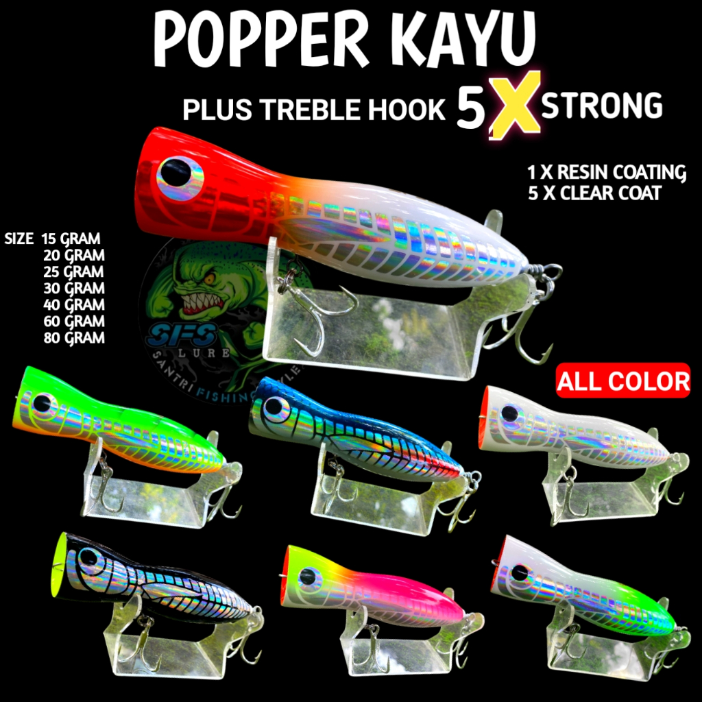 Jual Umpan poper kayu poper lure poper casting poper handmade umpan ...