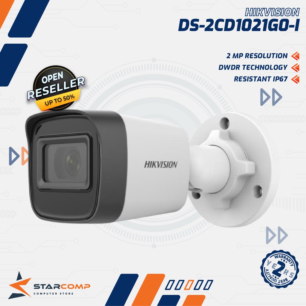 Jual IP Camera HIKVISION DS-2CD1021G0-I 2MP Outdoor PoE Bullet IR 20M Cam CCTV | Shopee Indonesia