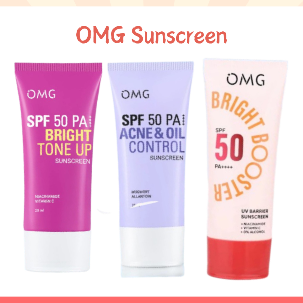 Jual OMG Oh My Glow UV Barrier Sunscreen SPF 50 PA++++ 25ml/Bright Tone ...