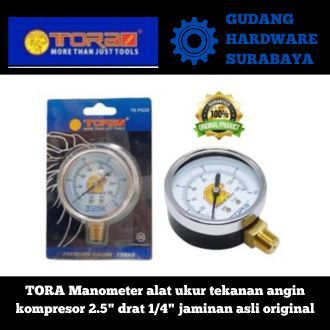 Jual TORA Manometer alat ukur tekanan angin kompresor 2.5" drat 1/4 ...