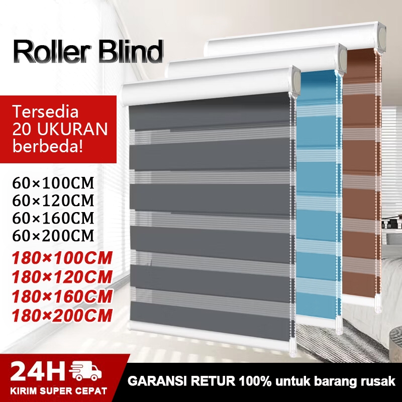 Jual Zebra Roller Blind Premium - Tirai 2 Lapis Blokir Cahaya, Bahan ...