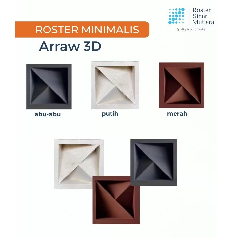 Jual Roster Beton Minimalis arraw 2 sisi 20cm x 20cm | roster pagar ...