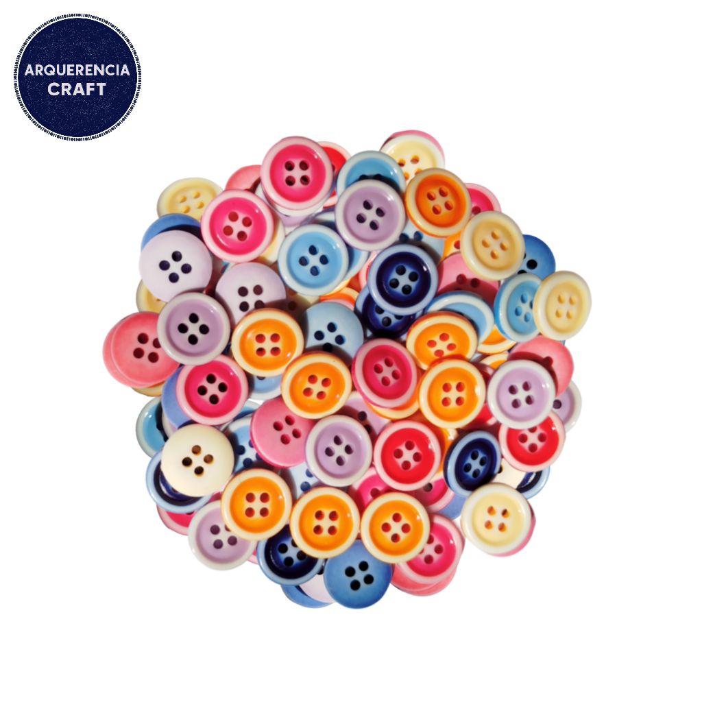 Jual 10 Pcs Kancing Hias Plastik Polos Warna Mix List Luar Bulat ...