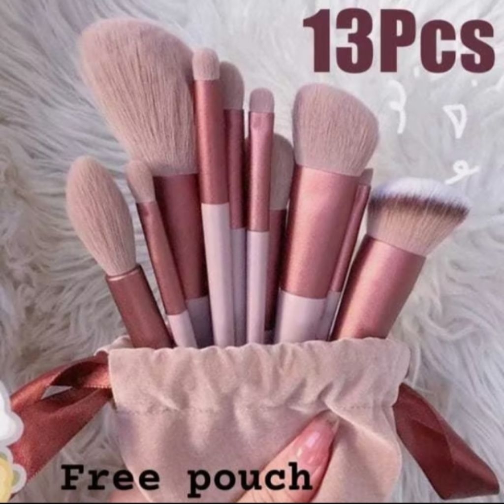 Jual FREE POUCH Kuas Make Up 13 Pcs Set Kuas Make Up Brush 13pcs Bulu ...