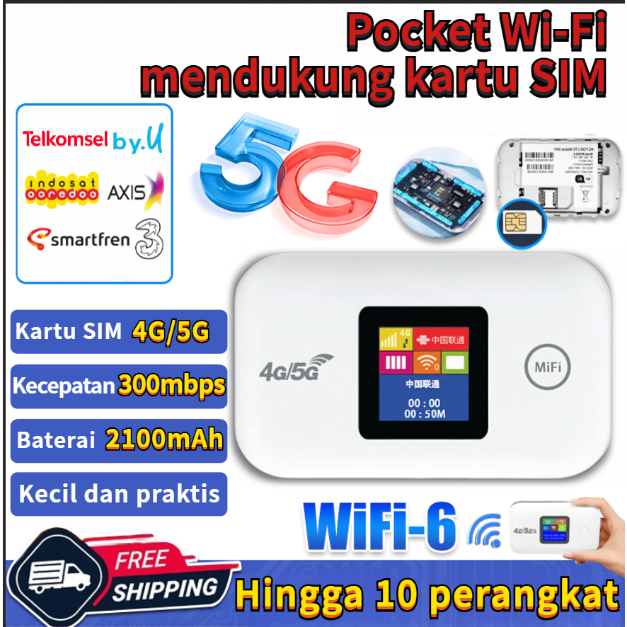 Jual MODEM WIFI SIM UNLOCK ALL OPERATOR 300Mbps 4G/5G Portable Mobile ...