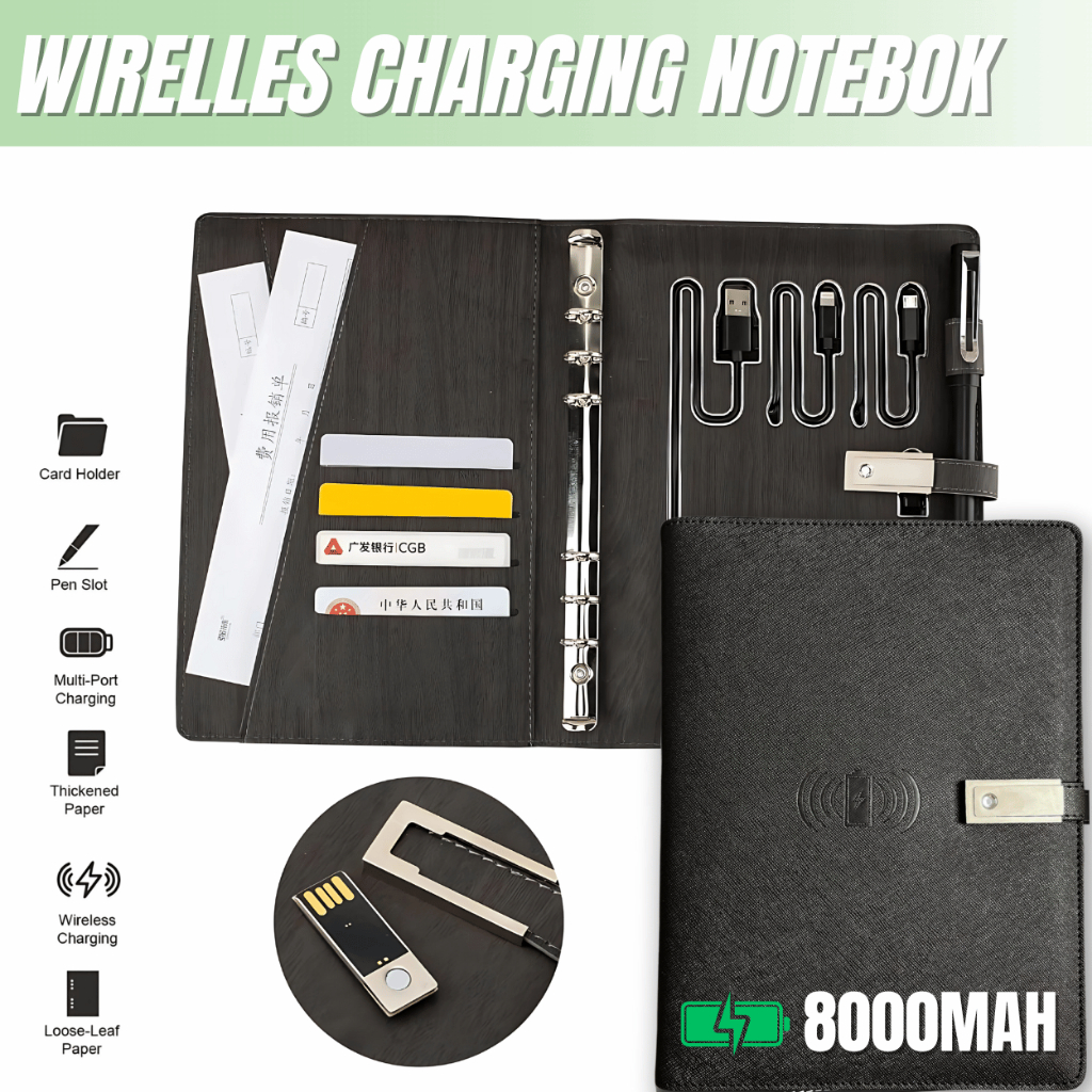 Jual Notebook Wireless Charging + Powerbank 8000mAh + Flashdisk 16GB ...