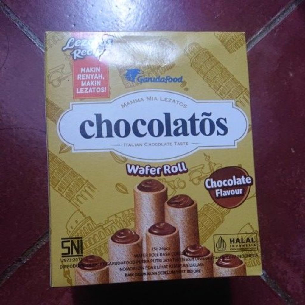 Jual CHOCOLATOS CLASSIC WAFER ROLL | ASTOR COKLAT GARUDA FOOD isi 24pcs ...