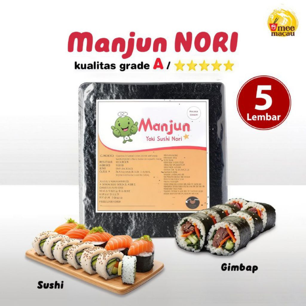 Jual [ PROMO Termurah ] Manjun Nori Halal Seaweed Rumput Laut Sushi ...