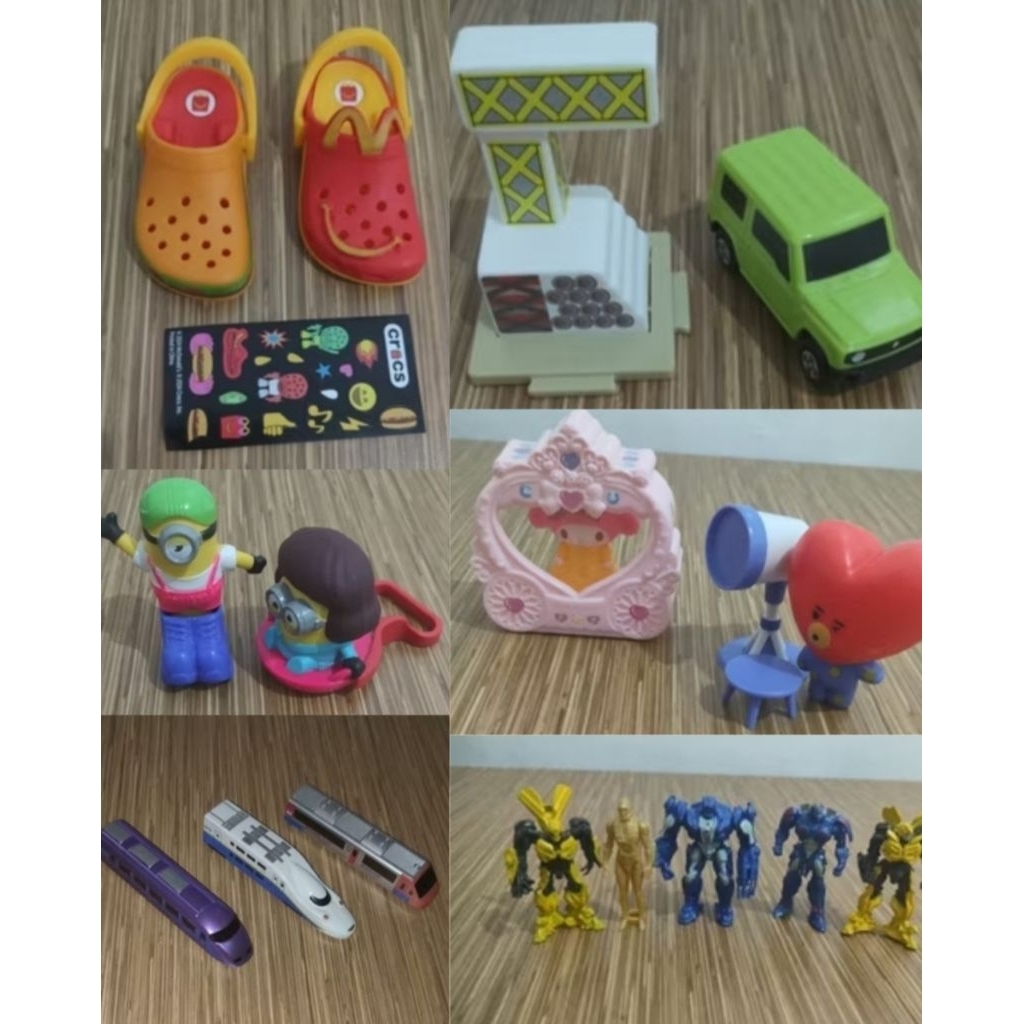 Jual (TAKE ALL) Mainan Happy Meal Mcd Crocs, Tomica, Sanrio, Minion, transformers, shinkansen ...
