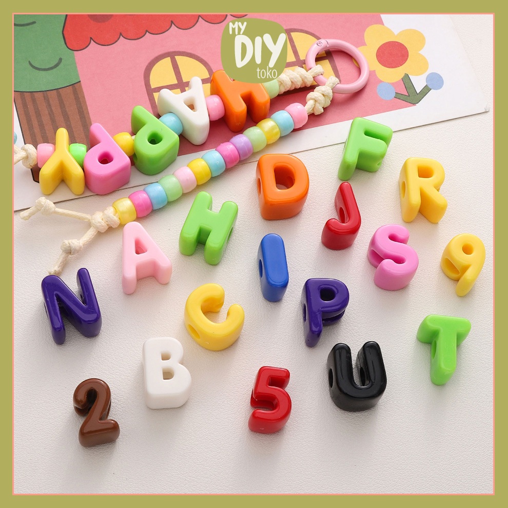 Jual [Pilih Warna Huruf] Manik Huruf Abjad Gembul Manik Huruf Besar ...