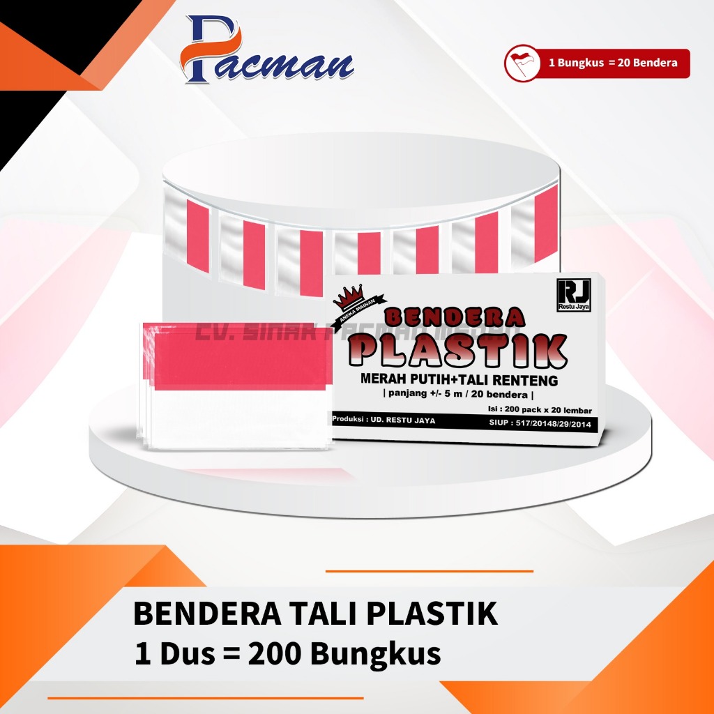 Jual [Isi 20 Pcs / 5 Meter ] Banner / Bendera Plastik Merah Putih HUT ...