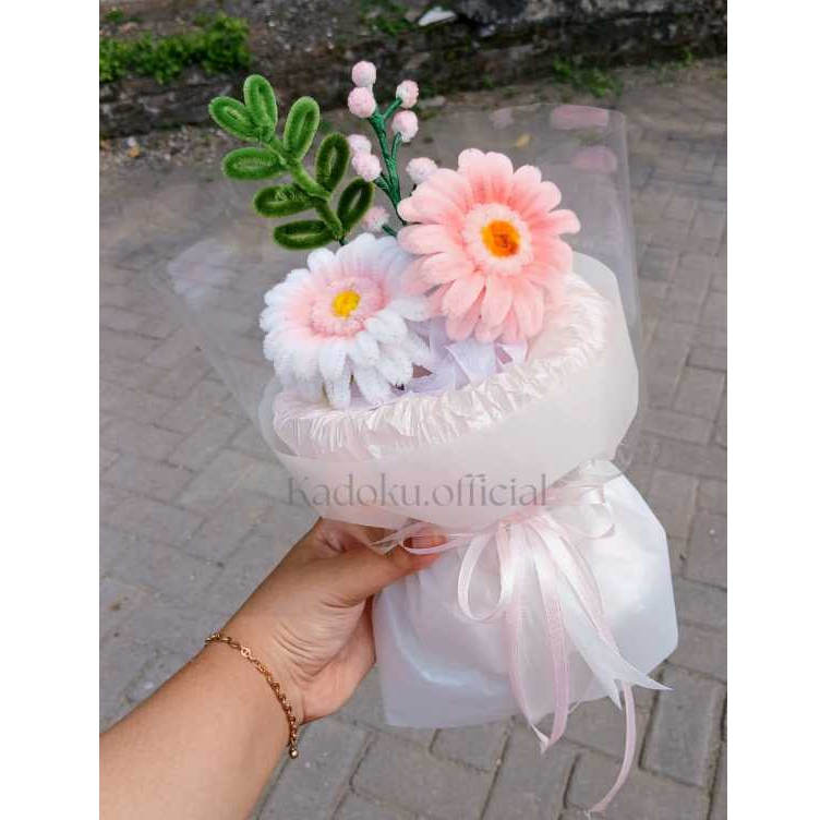 Jual BUKET BUNGA KAWAT BULU ROUND BUKET KAWAT BULU Buket bunga gerbera ...