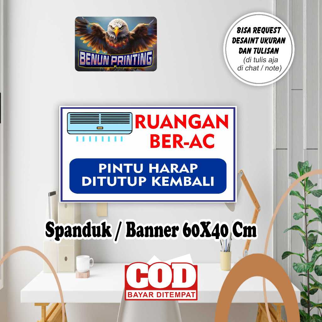 Jual Spanduk Banner 60x40 Ruangan Ber-Ac Bisa Request Desain & Ukuran ...