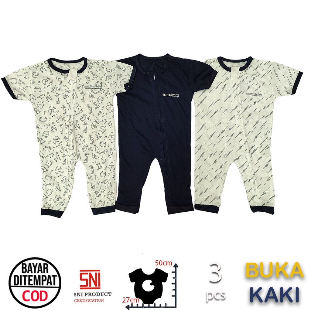 Jual ummababyshop 3 pcs Sleepsuit Bayi Baru Lahir Buka Kaki Romper Bayi ...