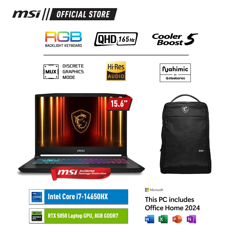 Jual MSI KATANA 15 HX CORE I7-14650HX RTX5050 - 16GB 512GB W11+OHS 15.6QHD 165HZ 100DCIP3 4ZRGB ...