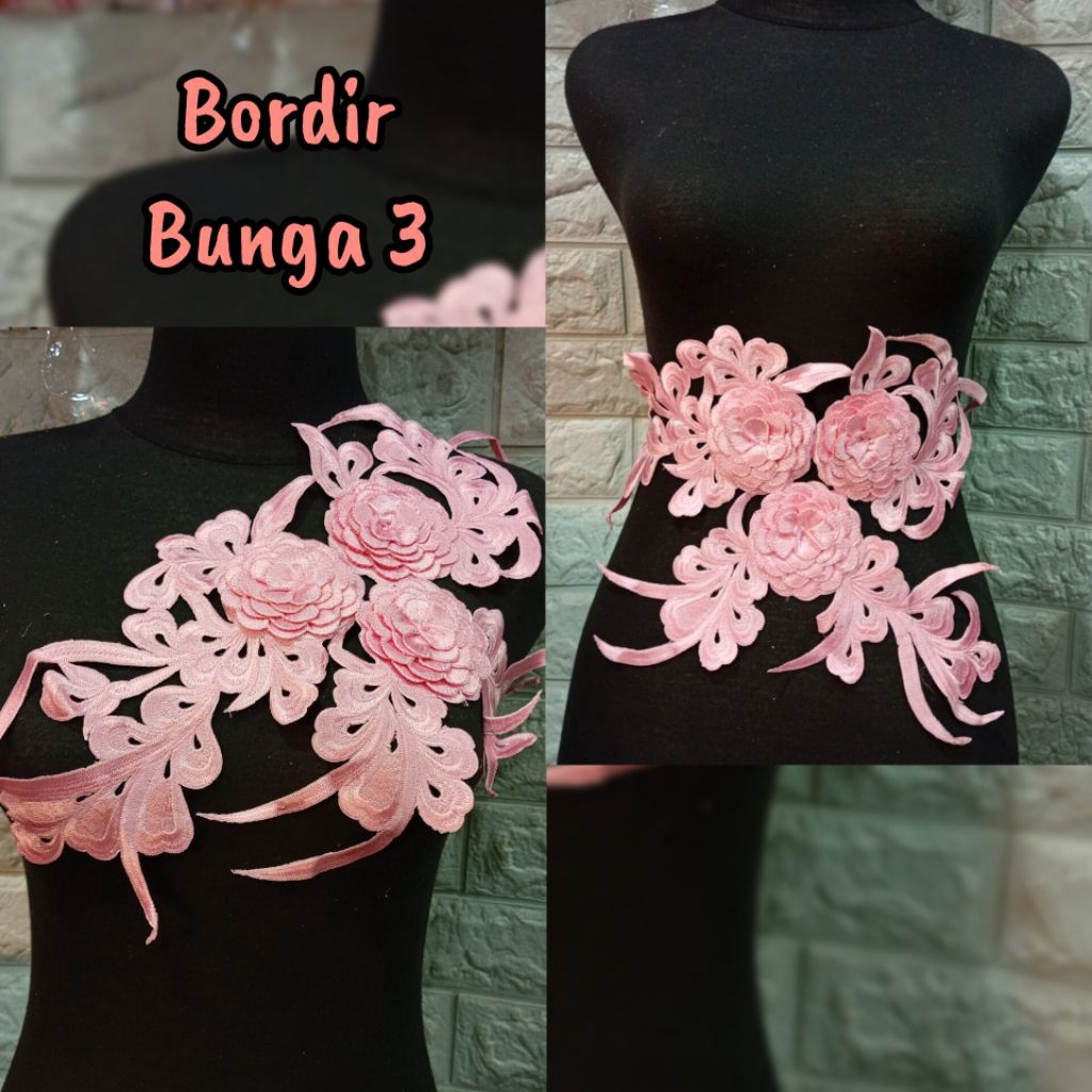 Jual Bordir bunga | bordir bunga 3D | bordir tempel | bordir kebaya ...