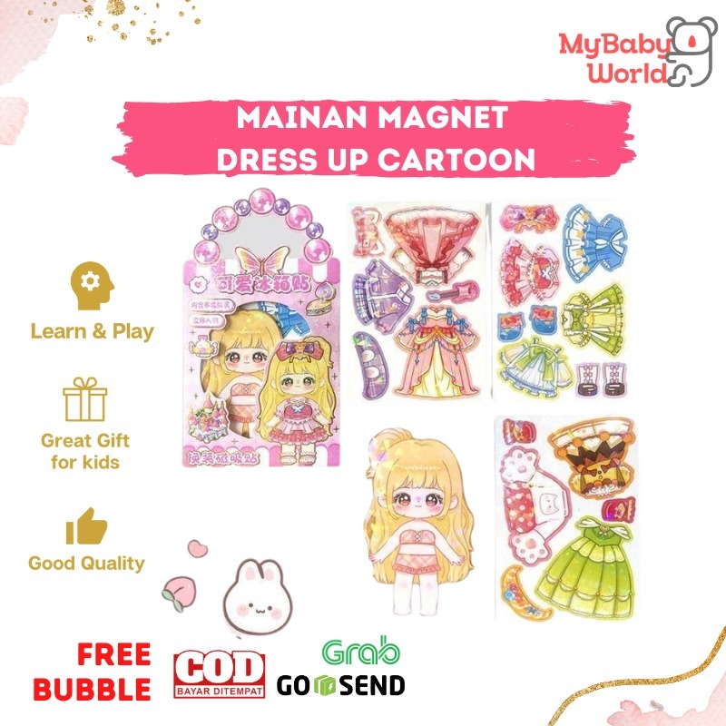 Jual MBW-Mainan Magnet Dress Up Cartoon Perempuan Pasang Baju | Shopee ...