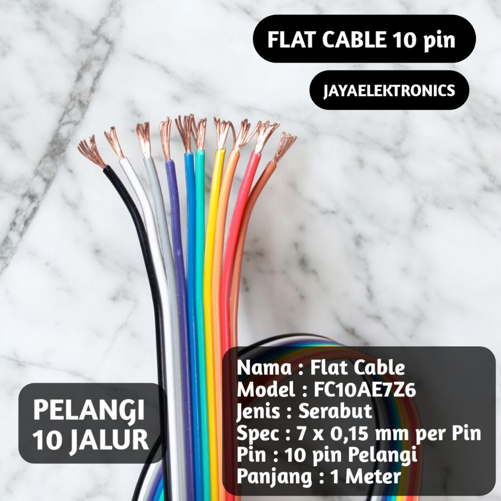 Jual KABEL PELANGI 10 PIN spec ( 7 x 0,15 mm x 10 pin ) Per 1 Meter ...