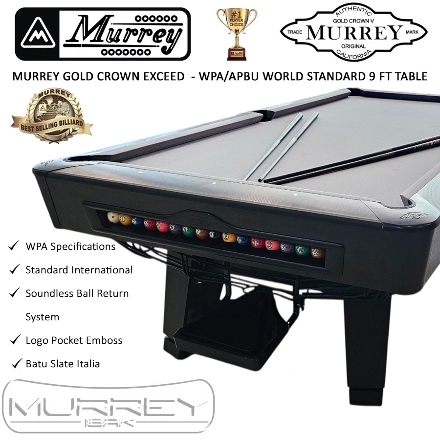Jual Murrey Gold Crown Exceed - Midnight Black - 9 FT Pool Table - Meja ...