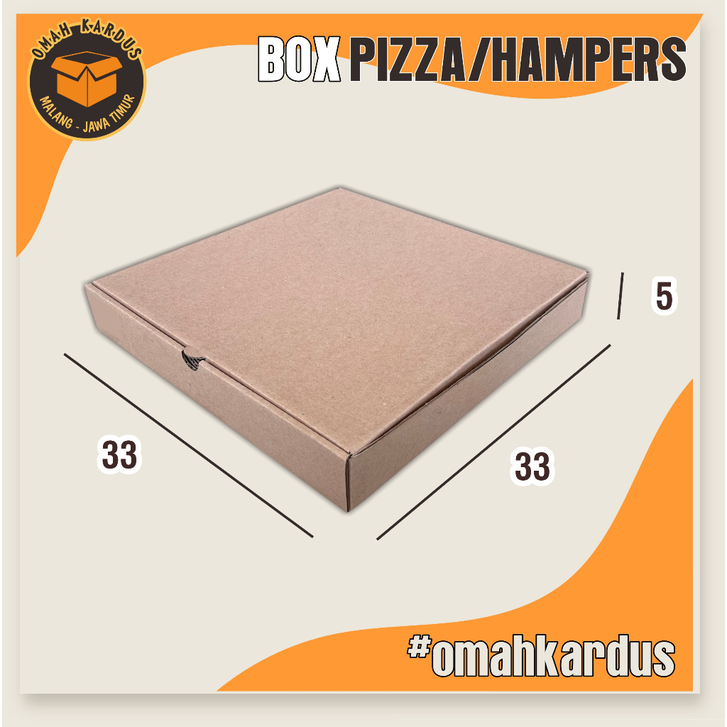 Jual Box Pizza/Hampers 33x33x5 cm / kardus box polos / kardus hampers ...
