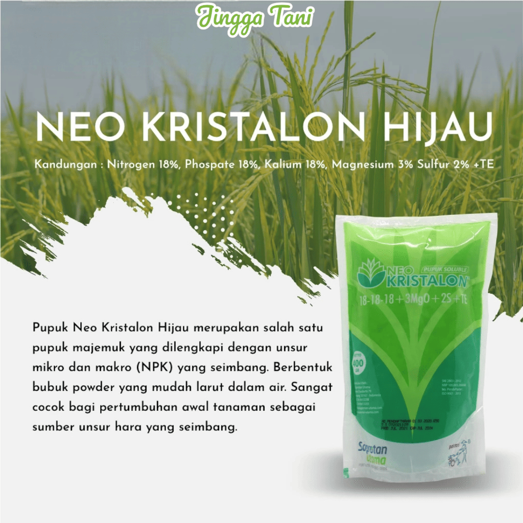 Jual Pupuk Neo Kristalon Hijau 400gr Pertumbuhan Akar Batang Daun ...