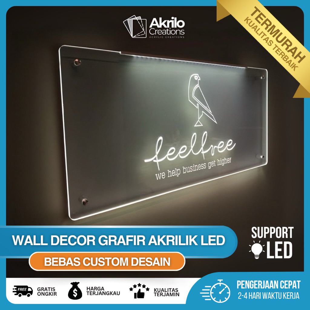 Jual Papan Nama LED Akrilik Grafir Custom | Neon Sign Logo Toko Usaha ...