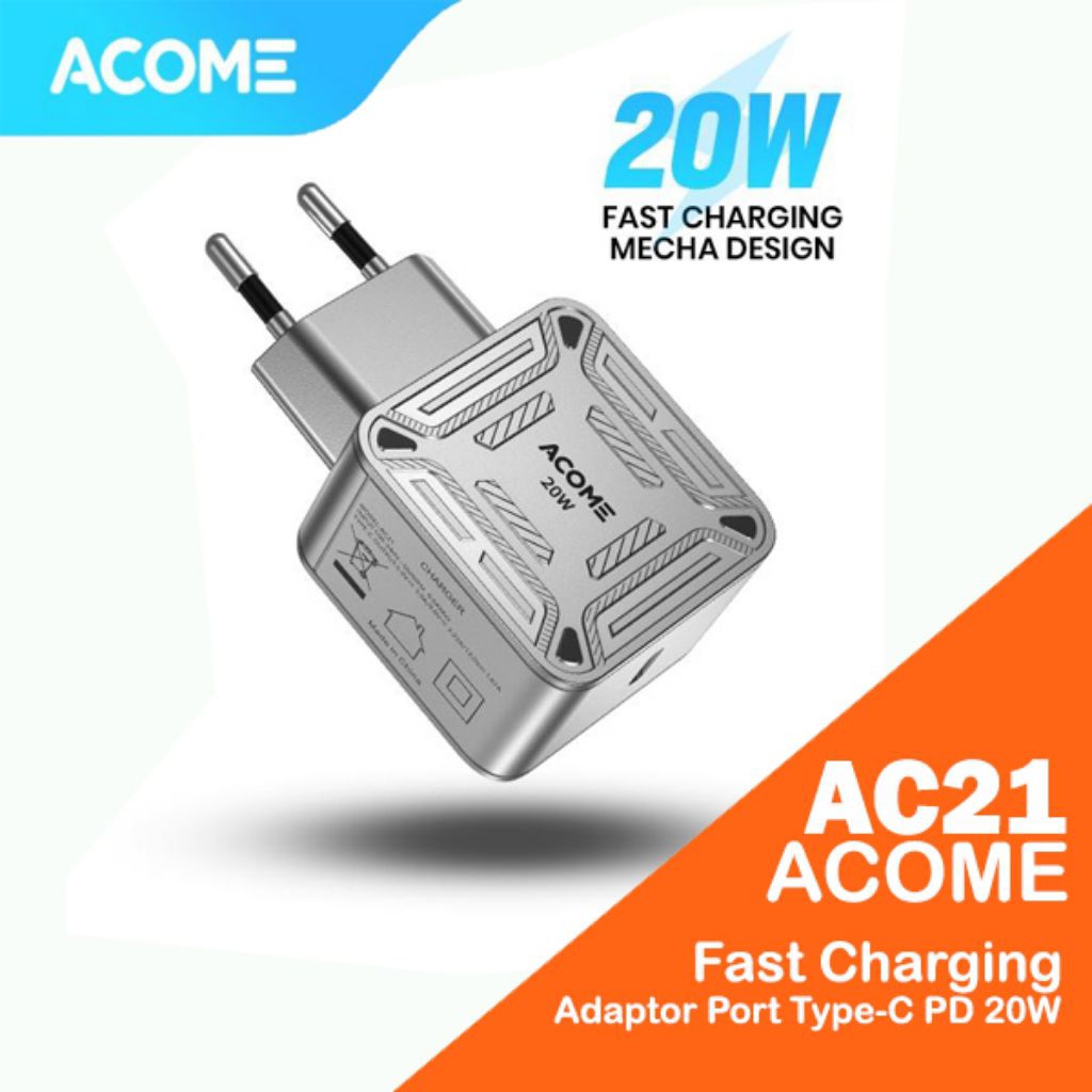 Jual ACOME Special Charger AC21 Adaptor Port Type-C PD 20W Fast ...