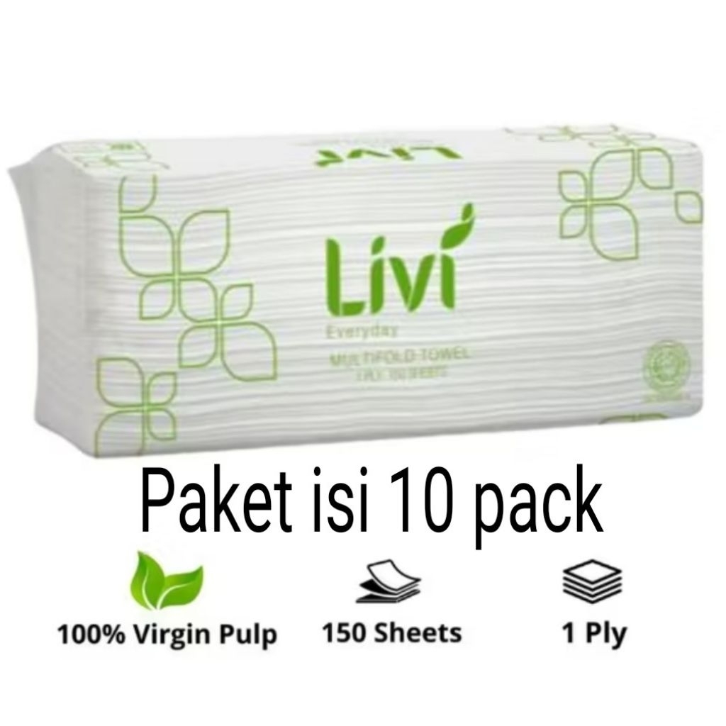 Jual Tisu Tissue Livi Everyday Multifold Towel Paket isi 10 pack 150 ...