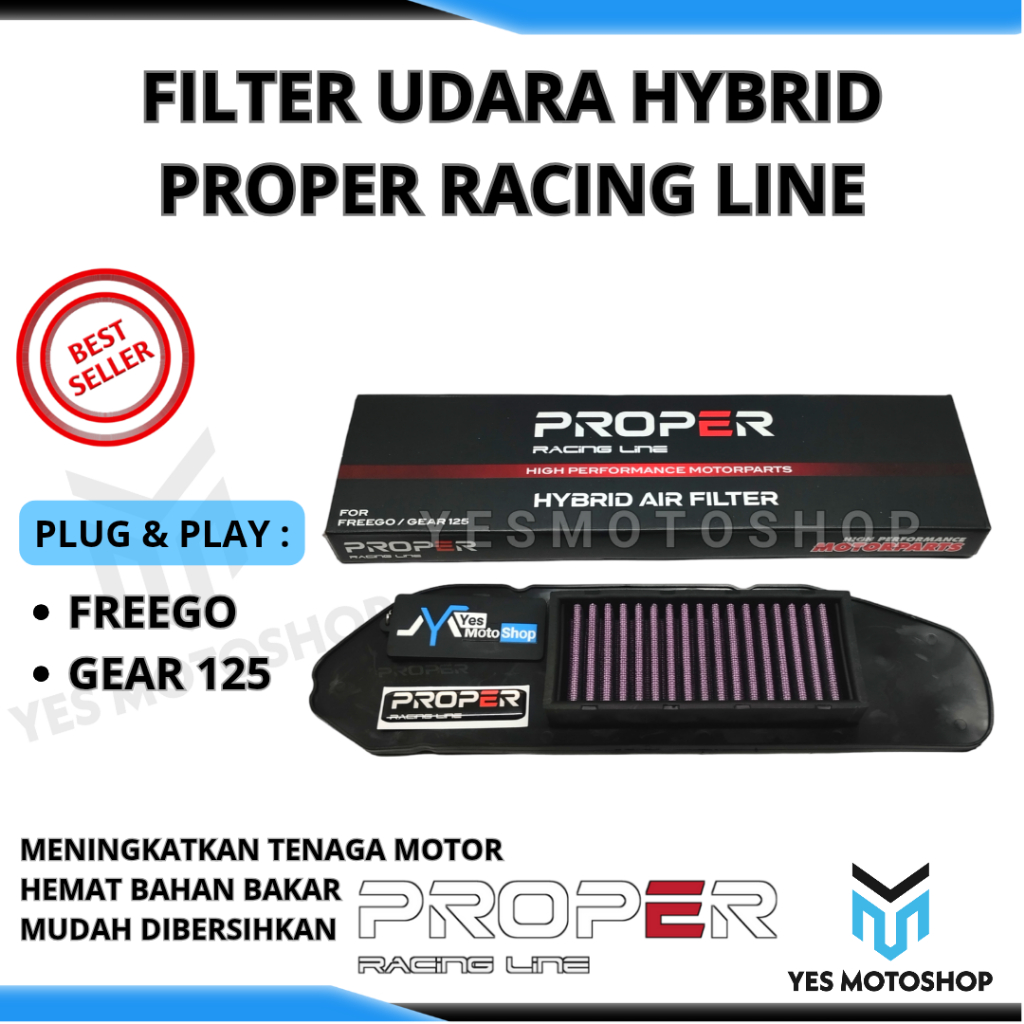 Jual FILTER UDARA PROPER RACING LINE FREEGO GEAR 125 100% ORIGINAL ...