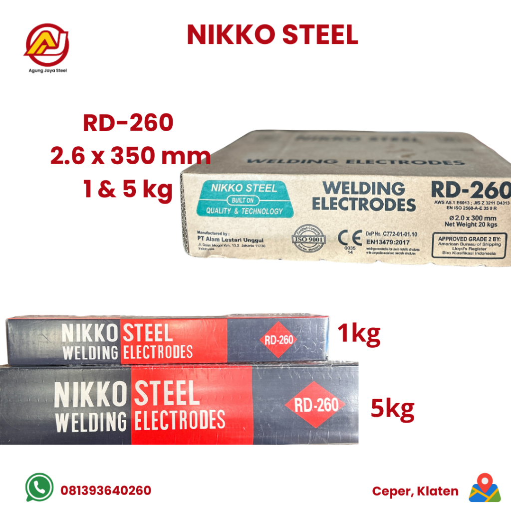 Jual Kawat Las Nikko Steel RD-260 (2,6 x 350 mm) 1 Kg & 5 Kg | Shopee Indonesia