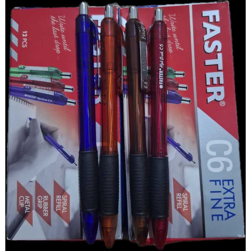 Jual Pulpen Faster C6 Hitam (12 pcs) | Shopee Indonesia