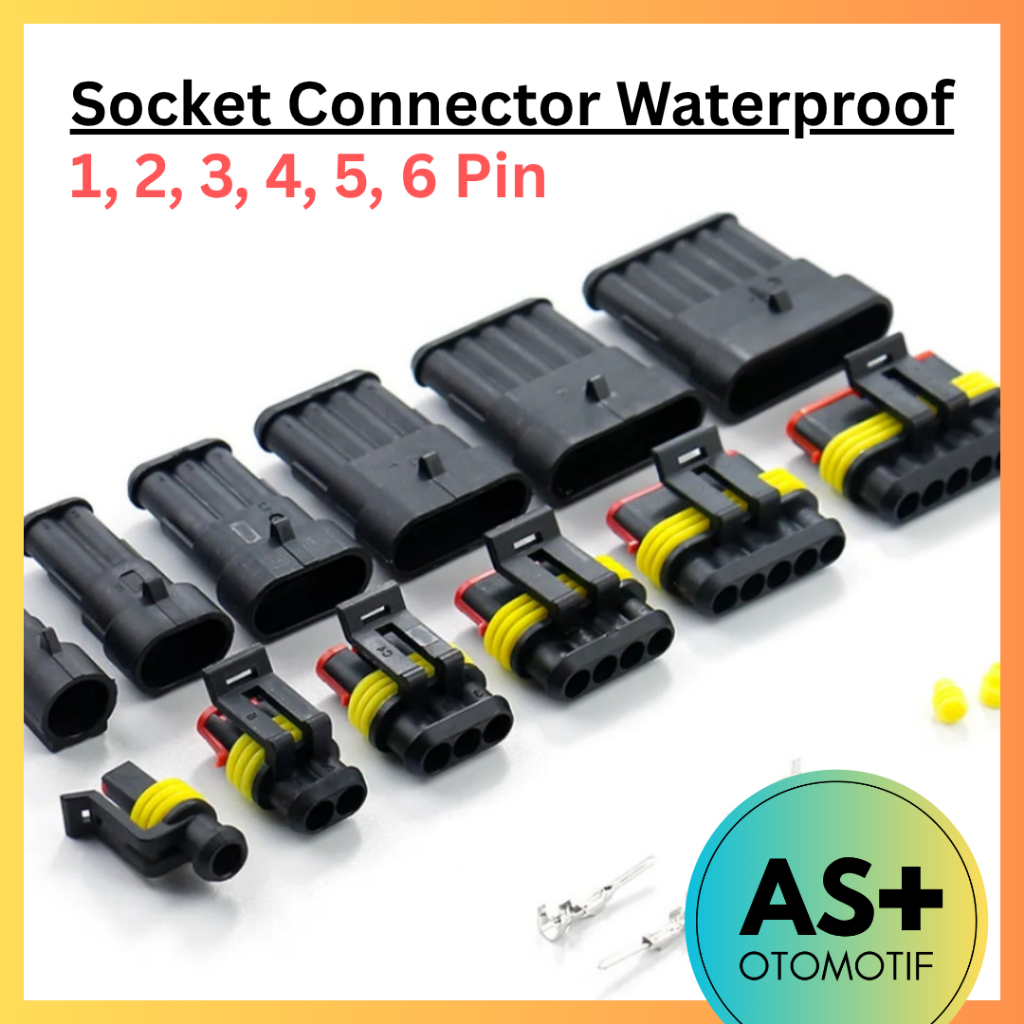 Jual Socket / Soket Konektor Waterproof / Anti Air 1-6 Pin Per Set ...