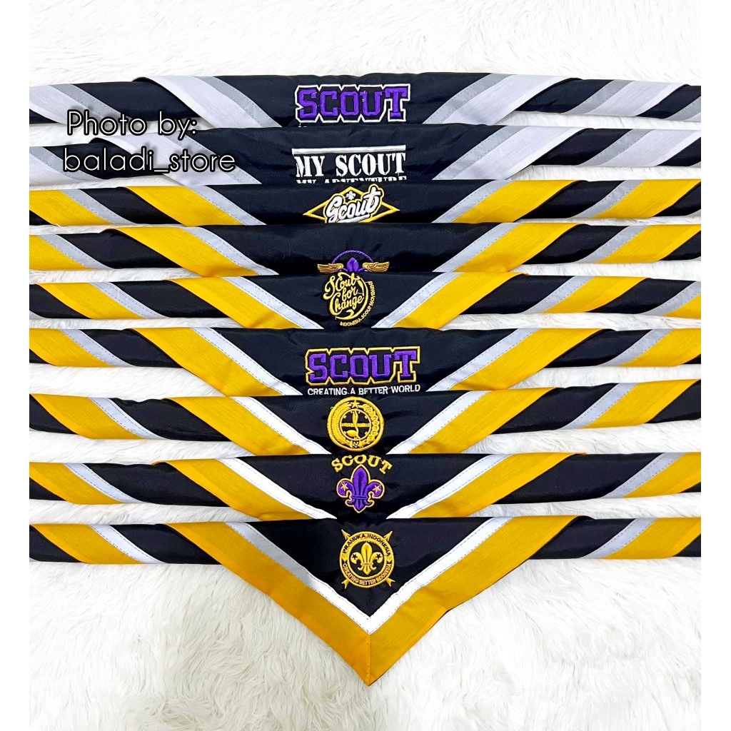 Jual Scarf Pramuka Logo Scraf Polos logo bordrir | Shopee Indonesia