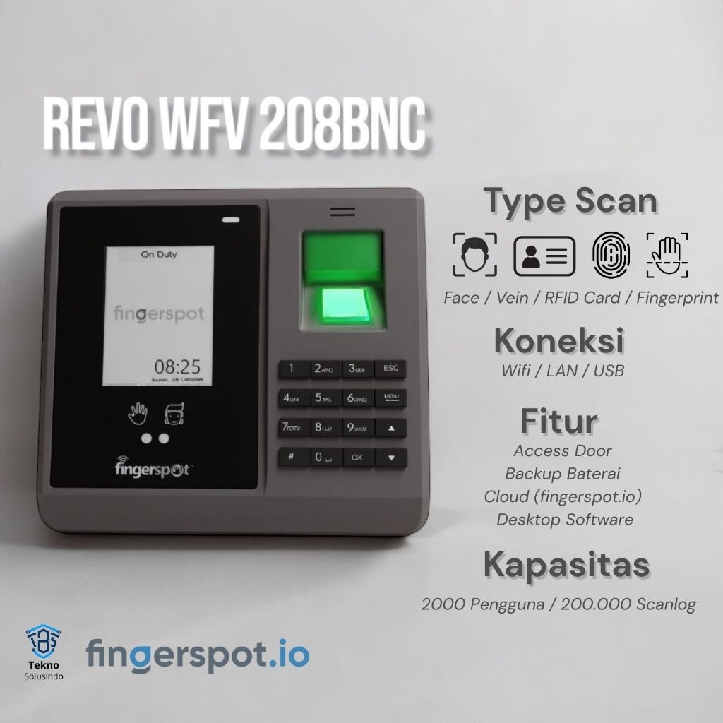 Jual Mesin absensi wajah fingerspot revo wfv 208bnc bisa absensi online ...