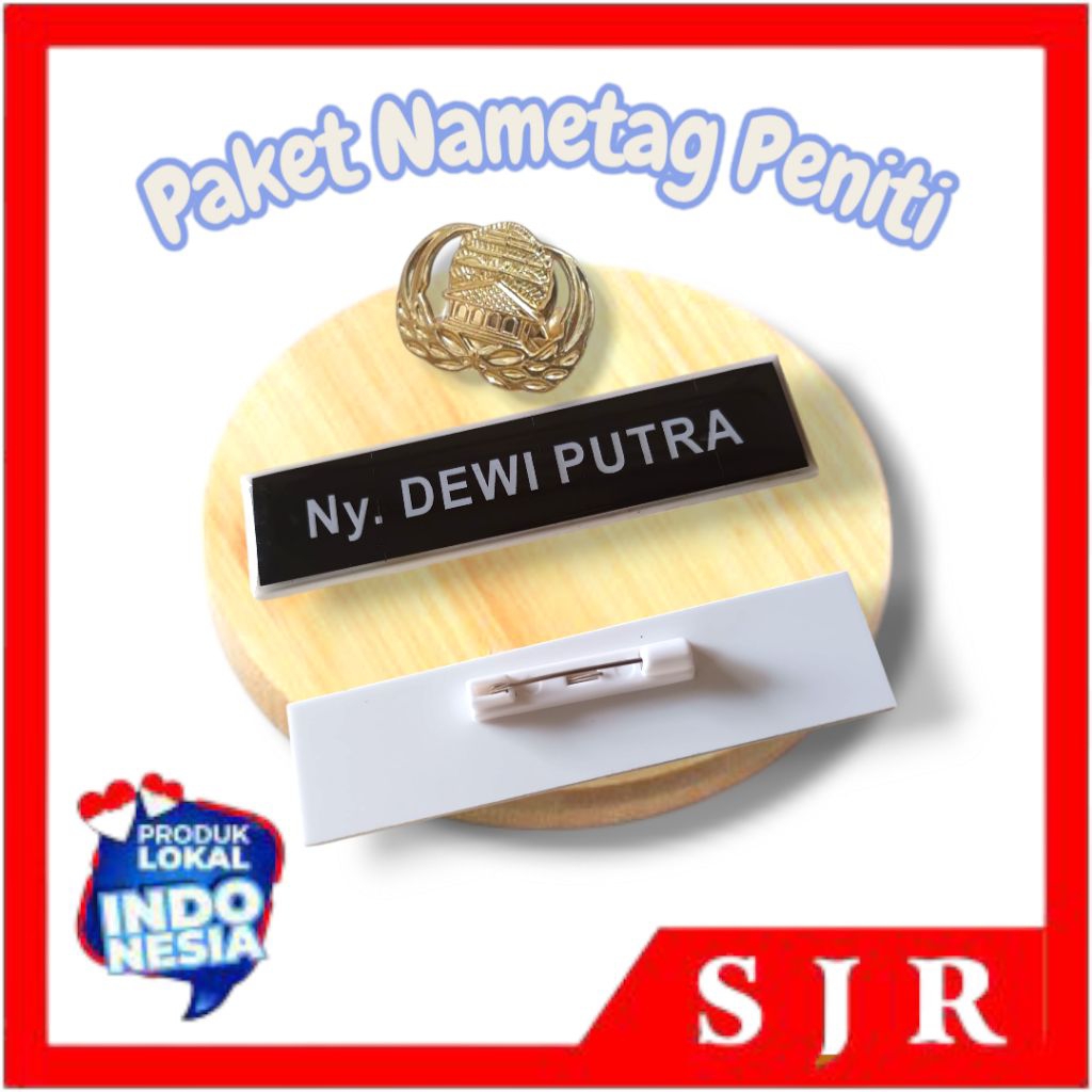 Jual Paket Nama Dada / Nametag / Papan Nama Dada Akrilik Peniti Magnet ...