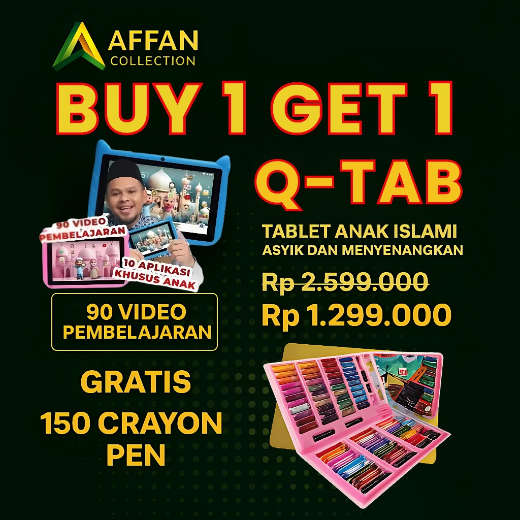 Jual New Version - (BUY 1 GET 1) Q-Tab Tablet Quran Mainan Edukasi Anak ...