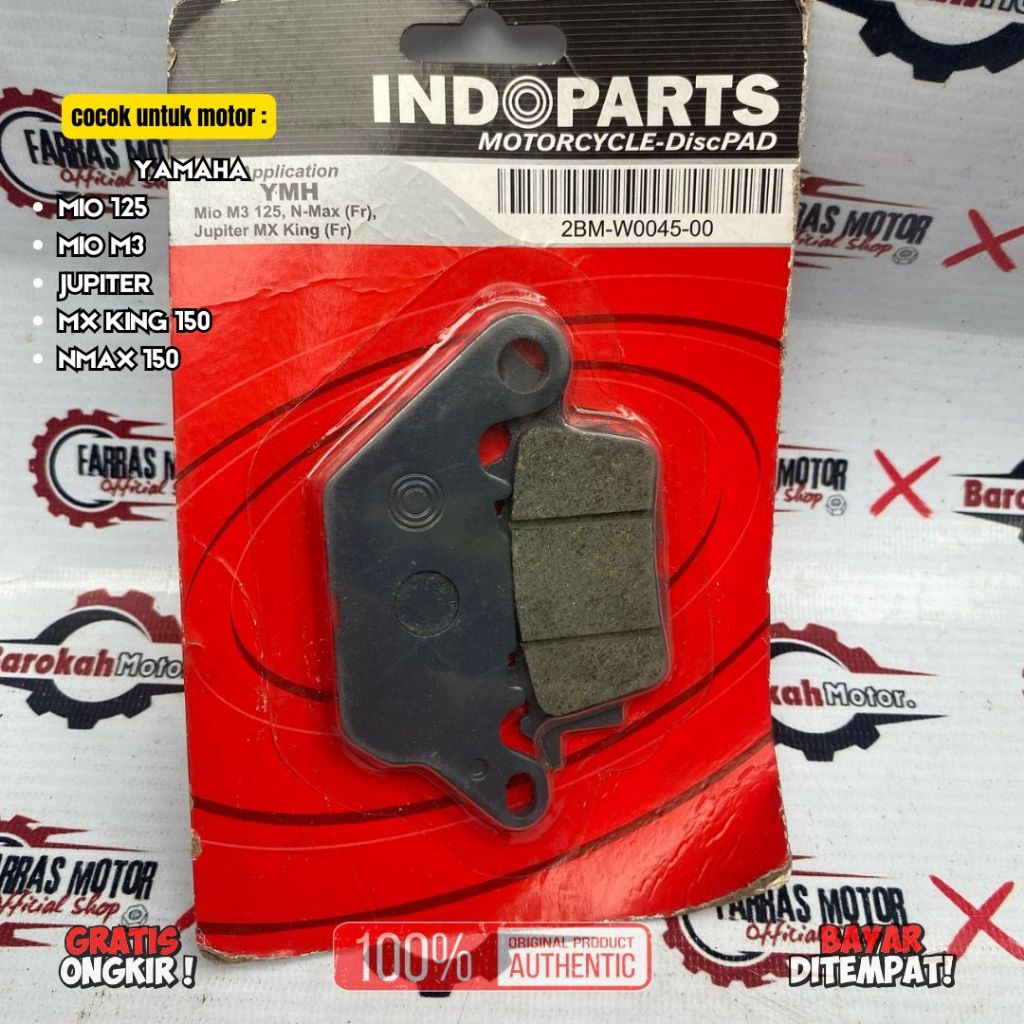 Jual DISC PAD KAMPAS REM CAKRAM YAMAHA MIO 125 M3 JUPITER MX KING 150 NMAX 150 | INDOPARTS (2BM ...