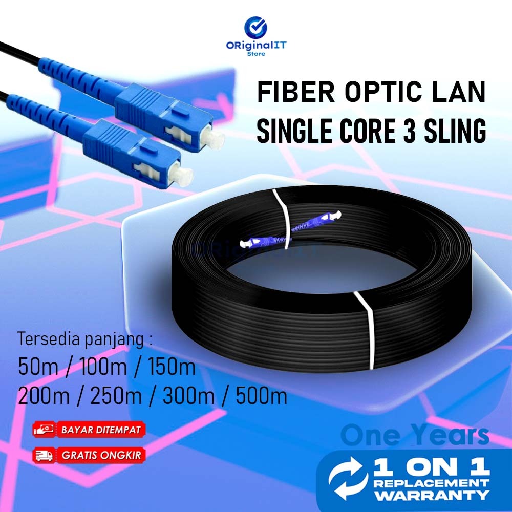 Jual KABEL OPTIK FIBER OPTIC LAN 1 CORE 3 SLING Panjang NYK Precon SC ...