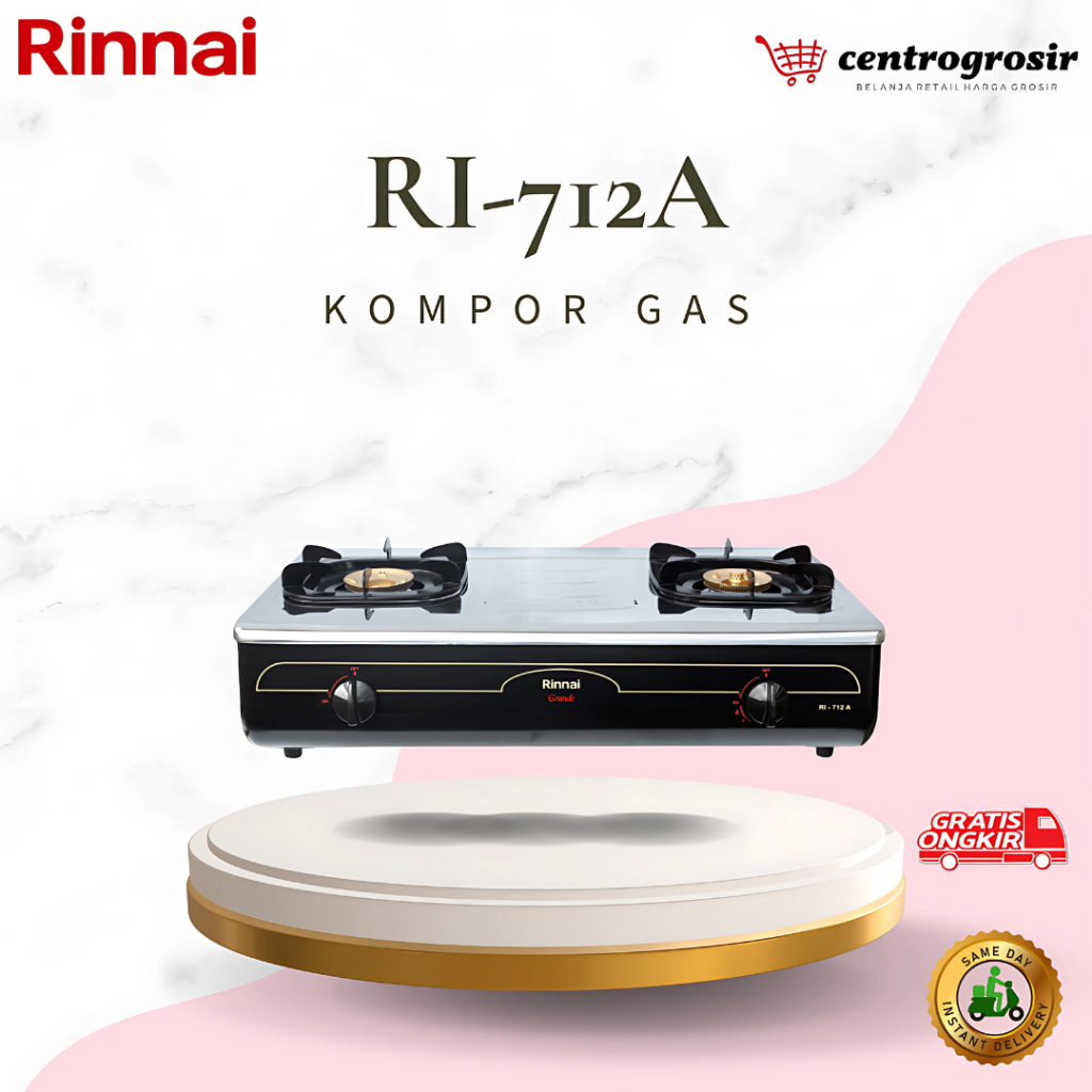 Jual Rinnai RI712A Kompor Gas 2 Tungku Api Besar Stainless Steel RI ...