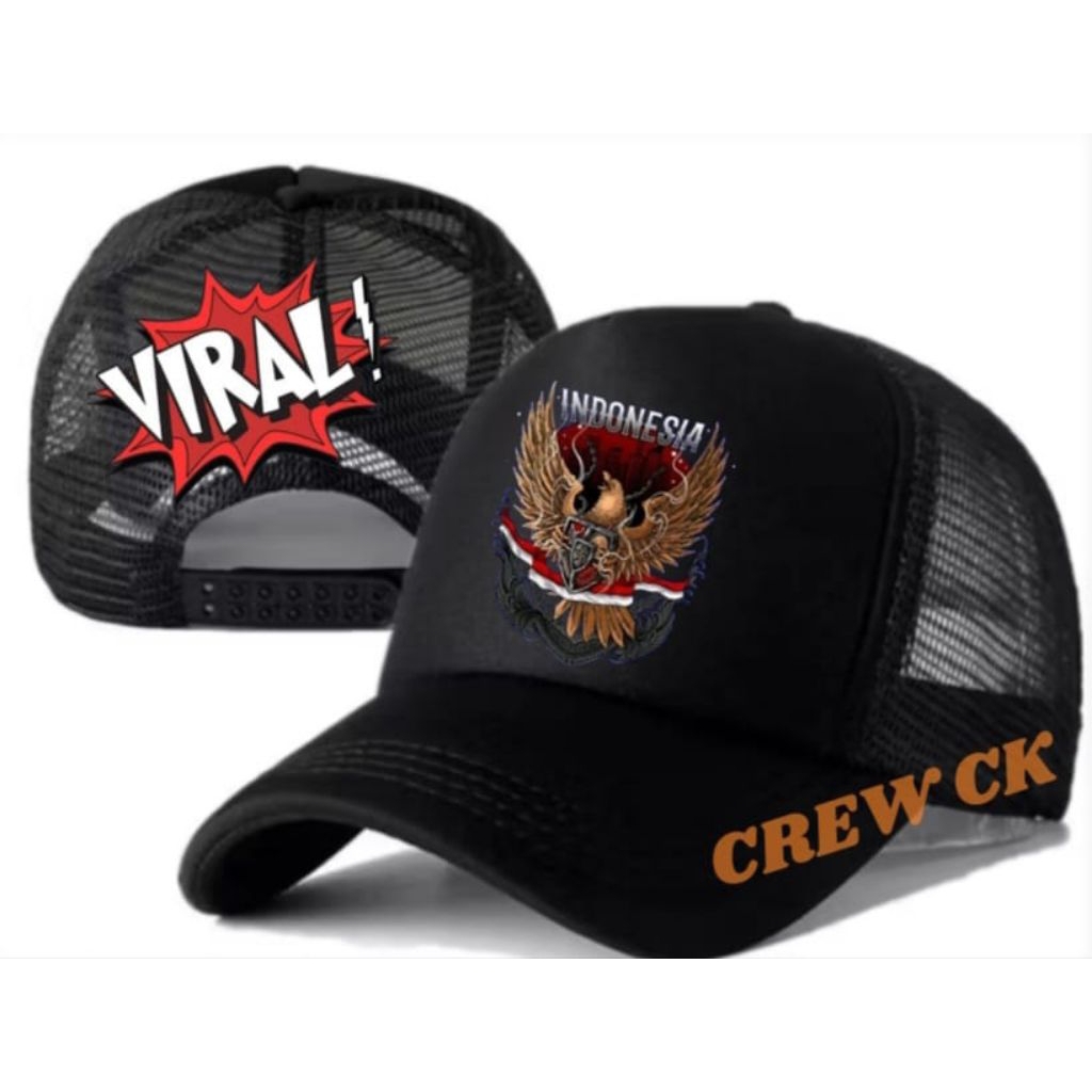 Jual Topi Trucker HUT RI 17 Agustus | Topi Hitam Putih Putih Merah ...