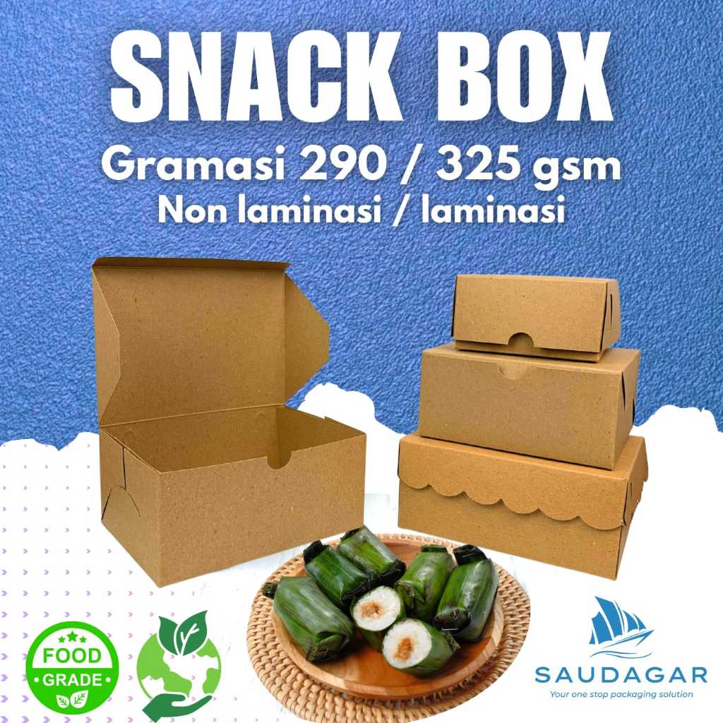 Jual Box Kotak Snack / kue basah / tahu goreng / dimsum / ayam goreng ...